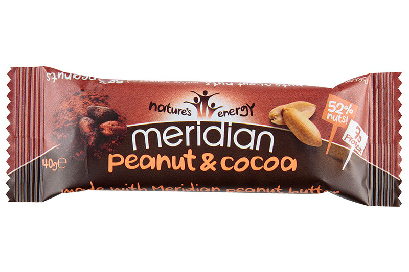 Peanut and Cocoa Bar 40g (Meridian) | Healthy Supplies