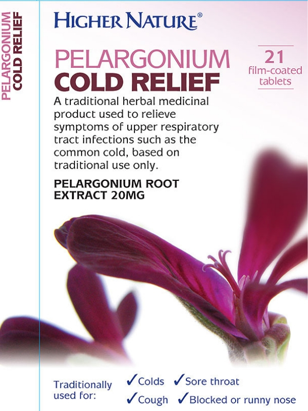 Pelargonium Cold Relief, 21 tablets (Higher Nature) | Healthy Supplies