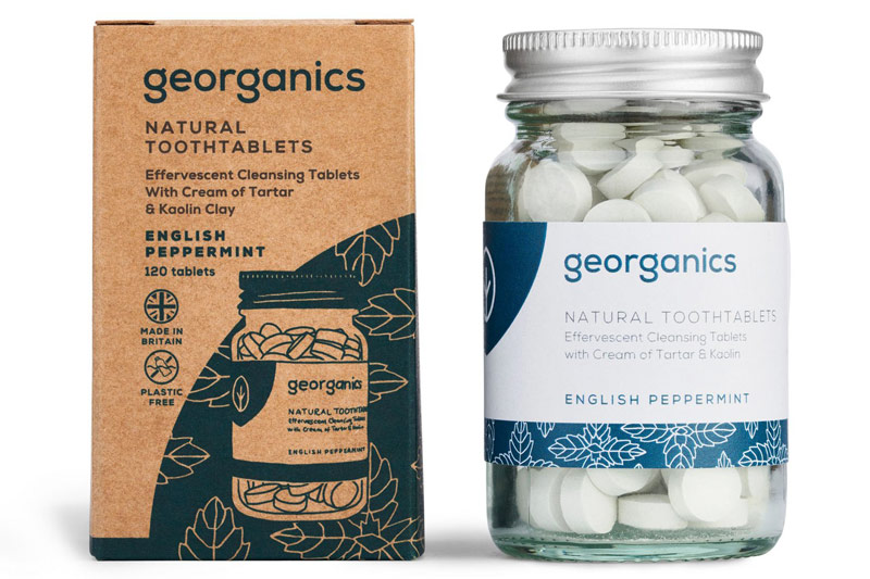 English Peppermint Toothpaste, 120 Tablets (Georganics) | Healthy Supplies