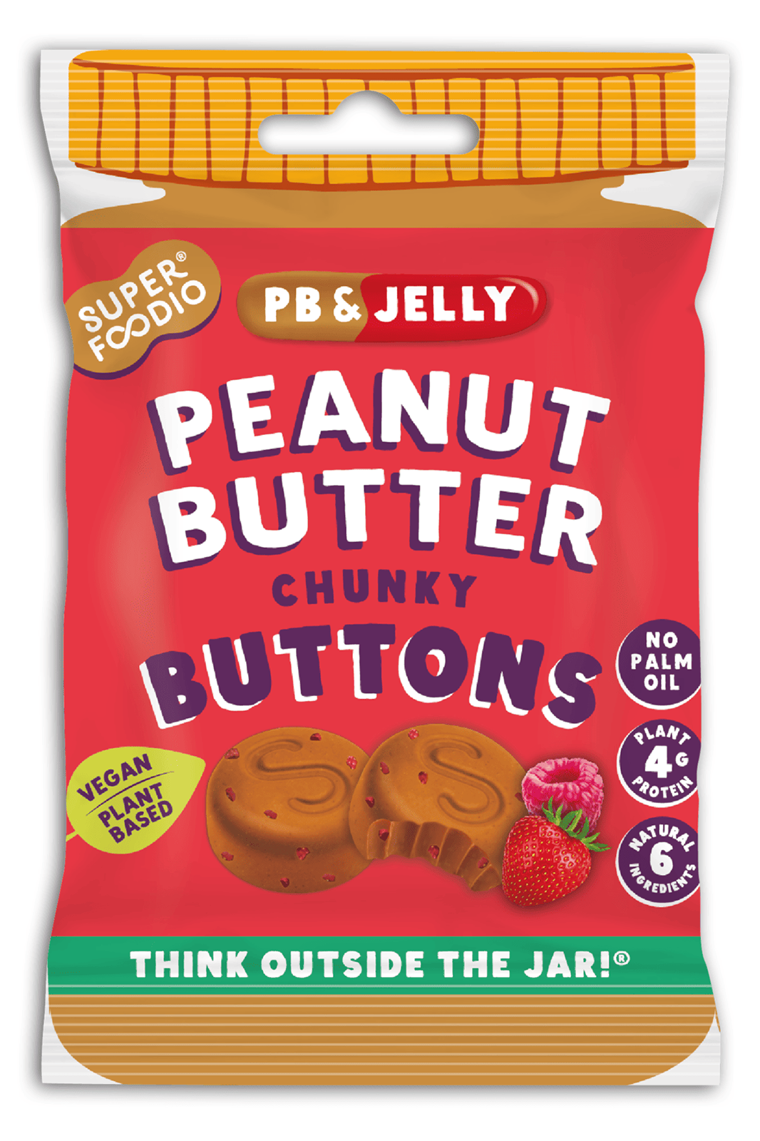 PB & Jam Peanut Butter Buttons 20g (Superfoodio) | Healthy Supplies