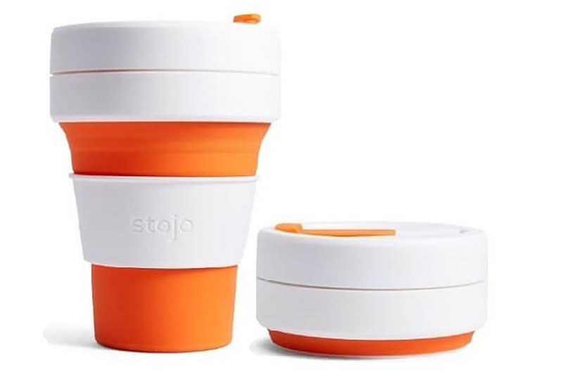 Collapsible Pocket Cup Orange 355ml (Stojo) | Healthy Supplies