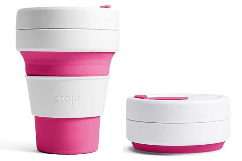 Collapsible Pocket Cup Pink 355ml (Stojo) | Healthy Supplies