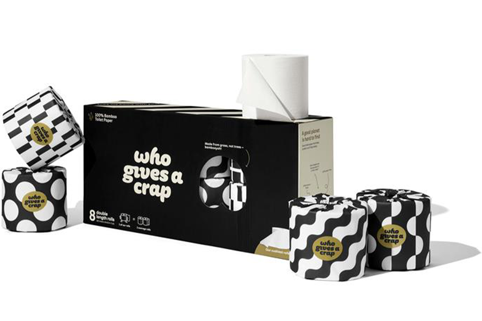 Double Length Premium Bamboo Toilet Paper 8 Pack (Who Gives A Crap ...