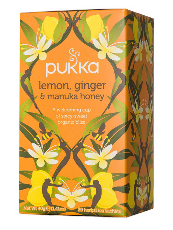 Lemon, Ginger & Manuka Honey Tea, Organic 20 x Sachets (Pukka ...