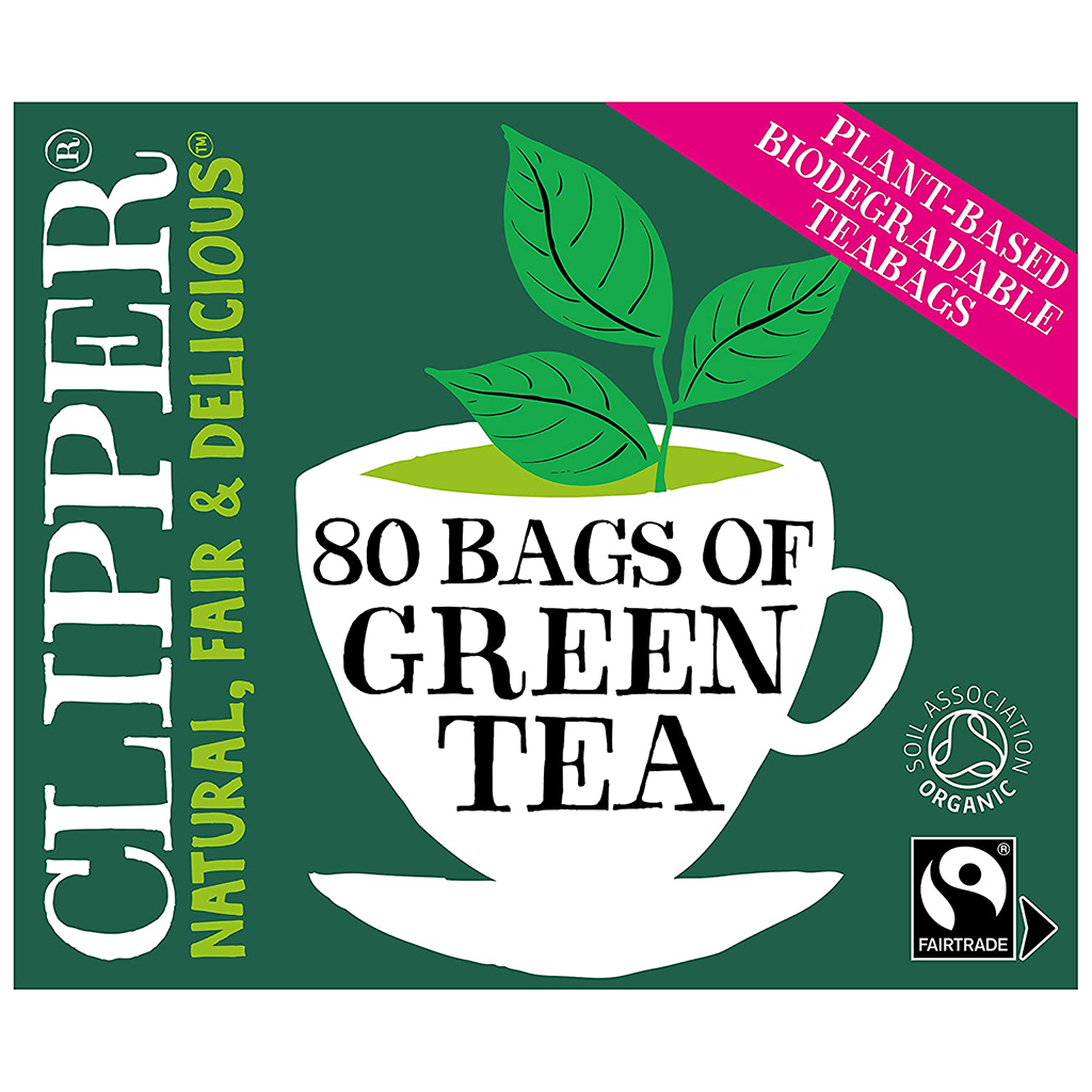 Pure Green Tea Bags - 80 bags (Clipper) | Healthy Supplies
