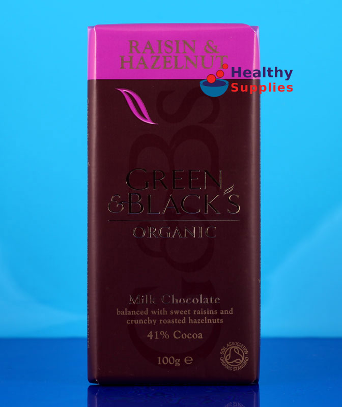 Green & Blacks Raisin and Hazelnut Organic Chocolate | Healthy Supplies