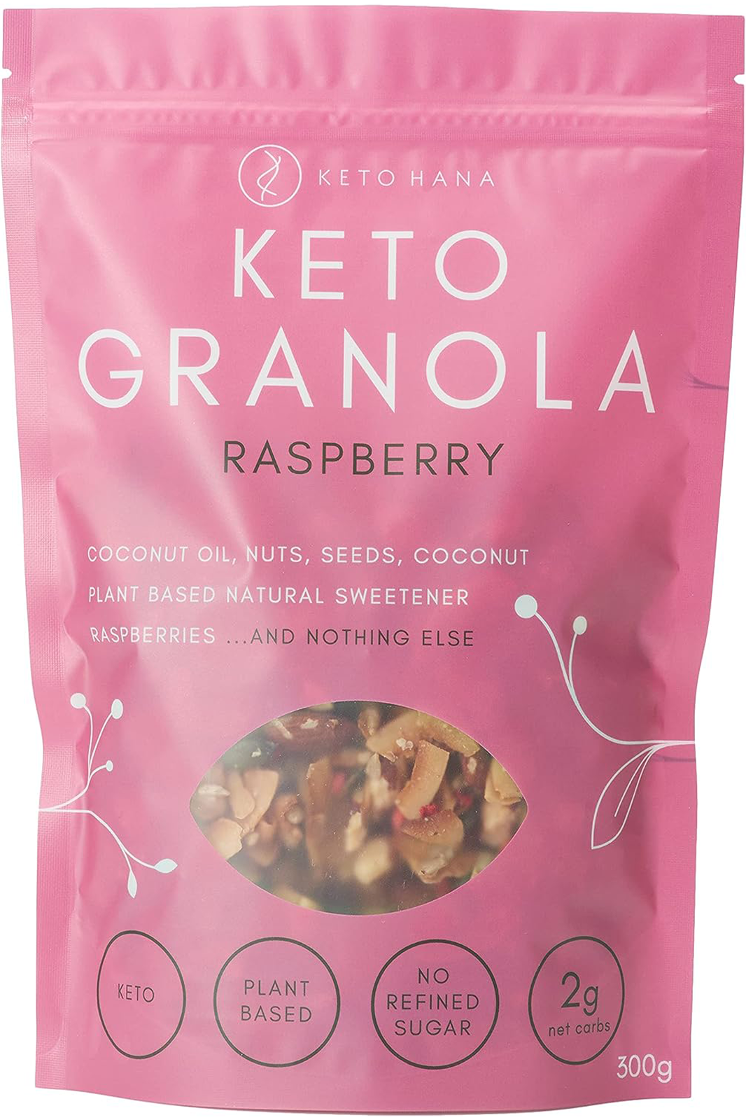 Raspberry Keto Granola 300g (Keto Hana) | Healthy Supplies