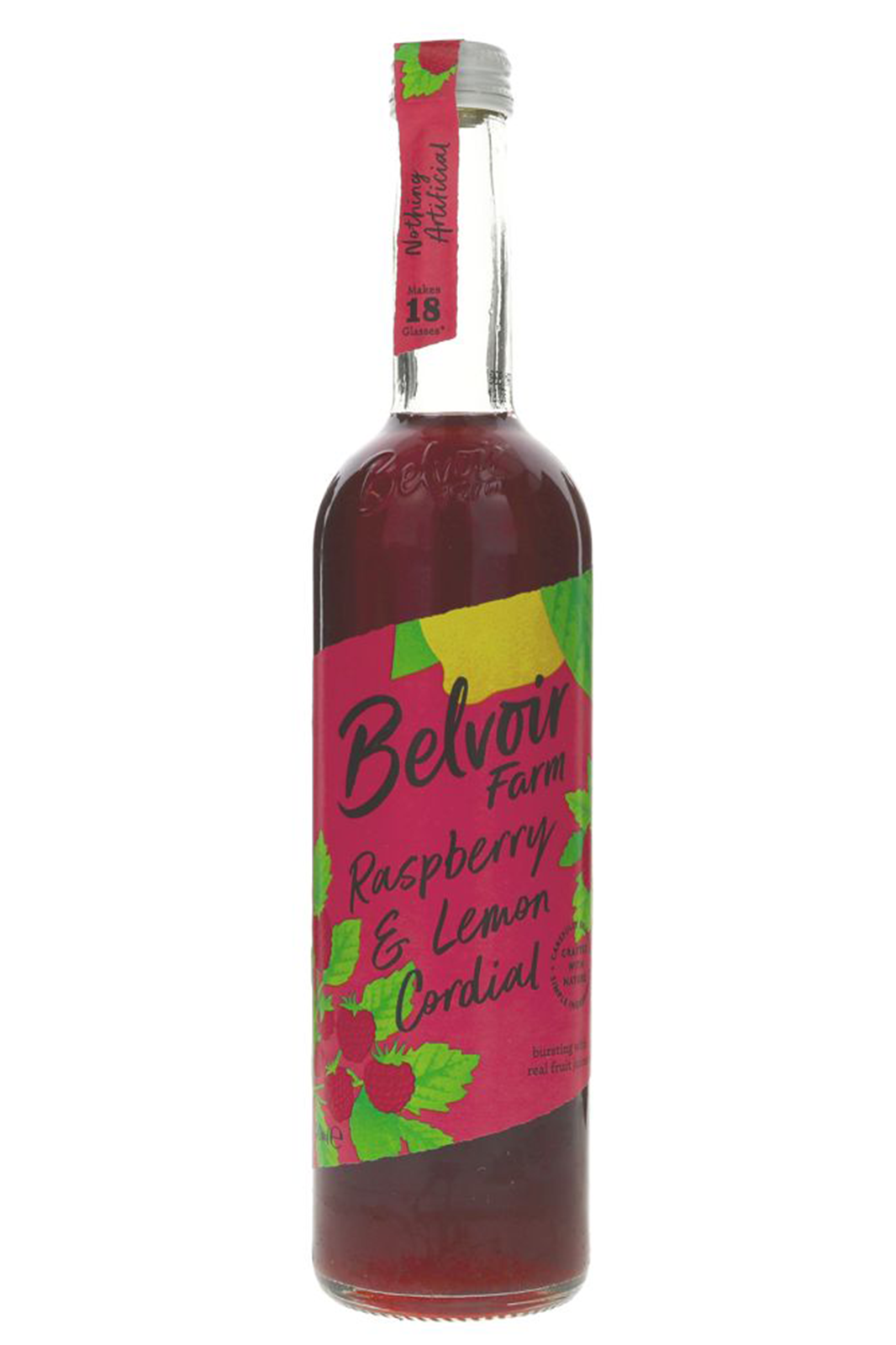 Raspberry & Lemon Cordial 500ml (Belvoir) | Healthy Supplies