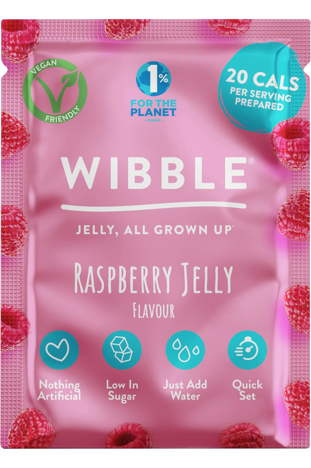 Raspberry Vegan Jelly Crystals (Wibble) | Healthy Supplies