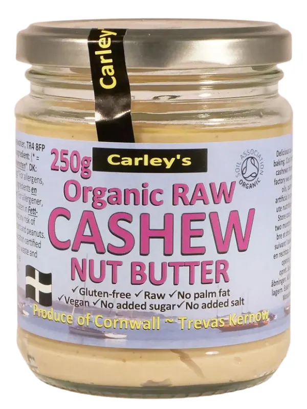 Organic Raw Cashew Nut Butter 250g (Carley's) | Healthy Supplies
