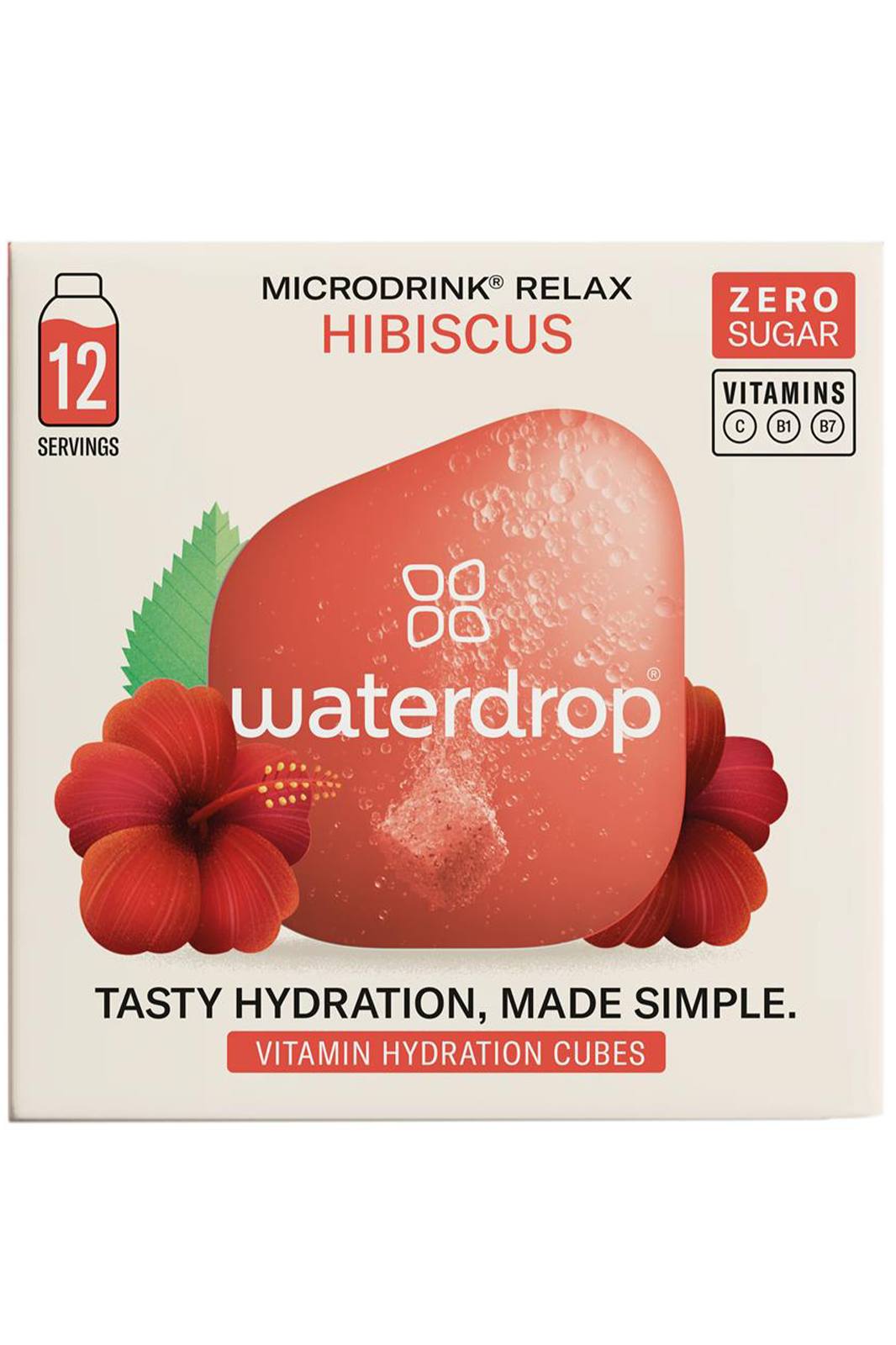 Hibiscus Microdrink x 12 Hydration Cubes (Waterdrop) | Healthy Supplies