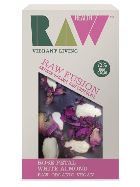 Rose Petal & White Almond Chocolate, Organic 30g (Raw Health) | Healthy ...