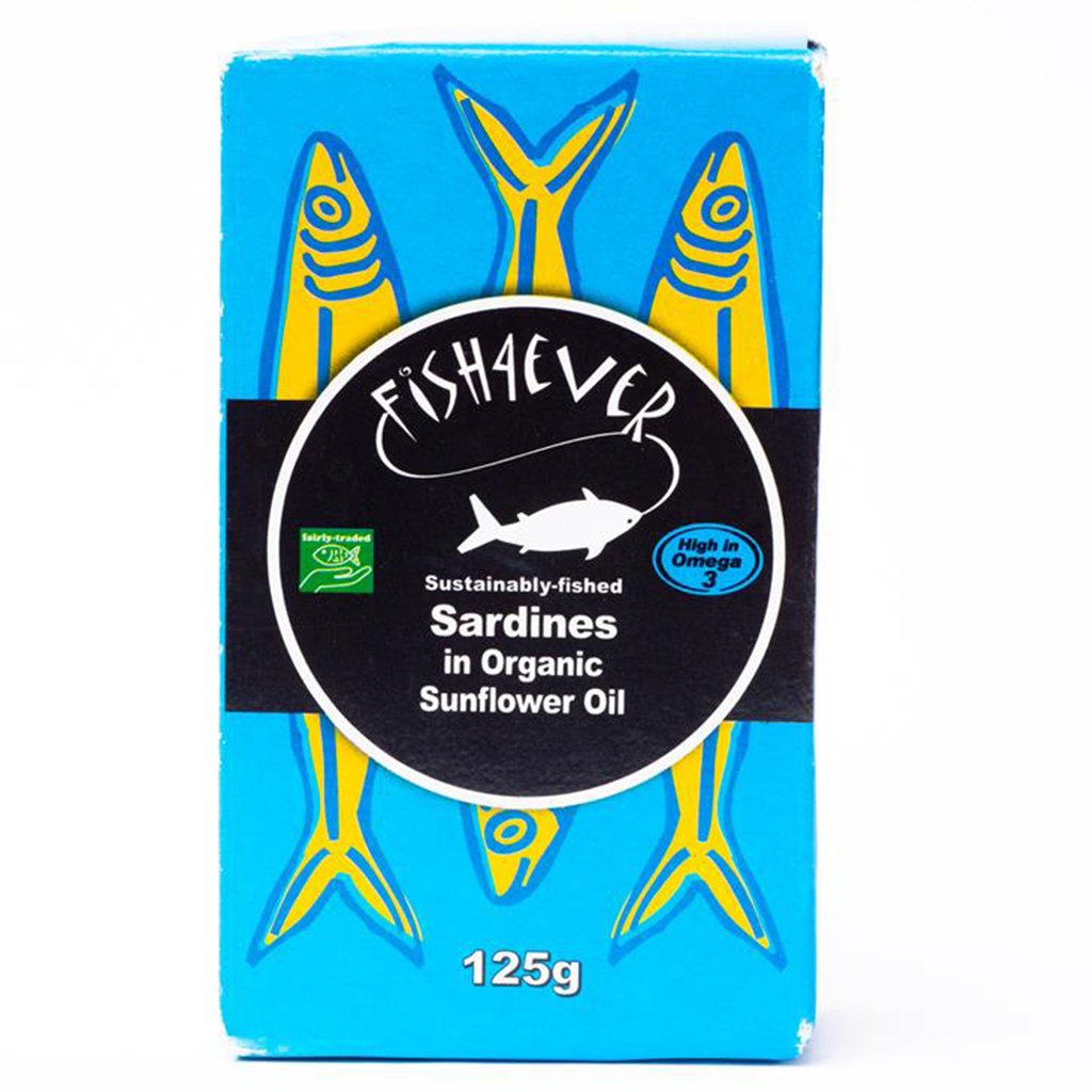 Organic Whole Sardines in Sunflower Oil 120g (Fish4Ever) | Healthy Supplies
