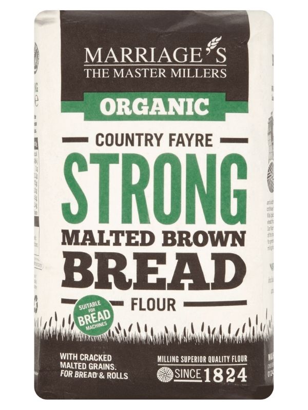 Strong Malted Brown Bread Flour, Organic 1kg (Marriages) | Healthy Supplies