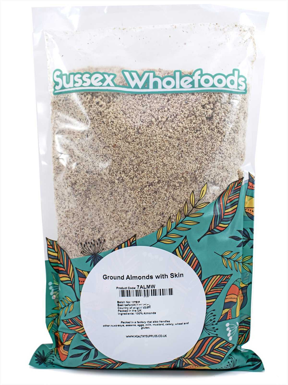 Ground Almonds with Skin 500g (Sussex Wholefoods) | Healthy Supplies
