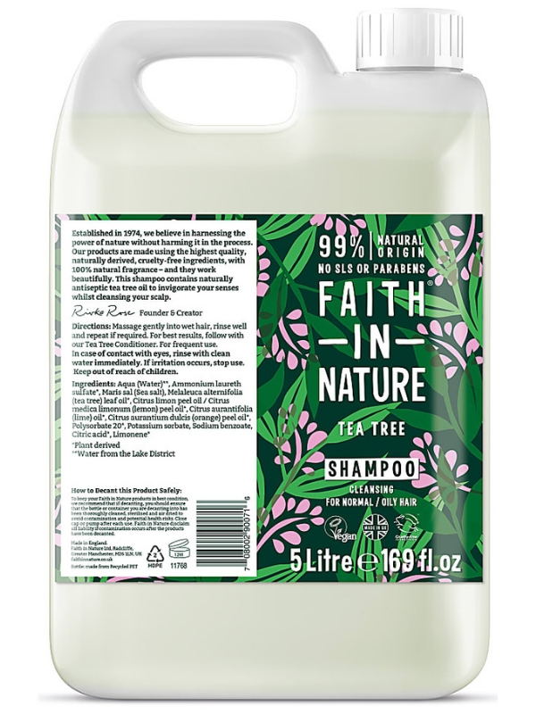 Tea Tree Shampoo 5L (Faith in Nature) | Healthy Supplies