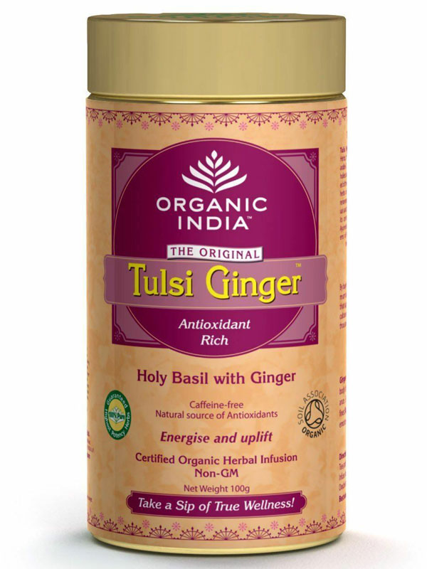 Tulsi Ginger Loose Leaf Tea, Organic 100g (Organic India) | Healthy ...