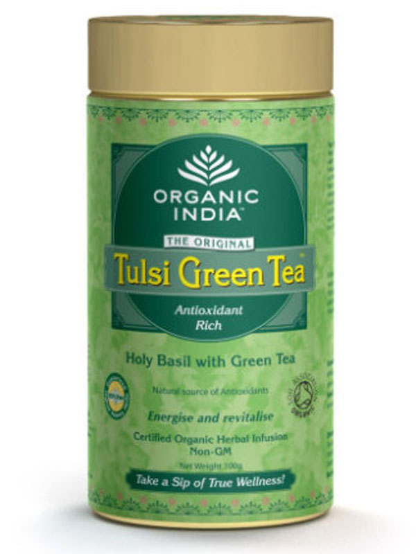 Tulsi Green Loose Leaf Tea, Organic 100g (Organic India) | Healthy Supplies