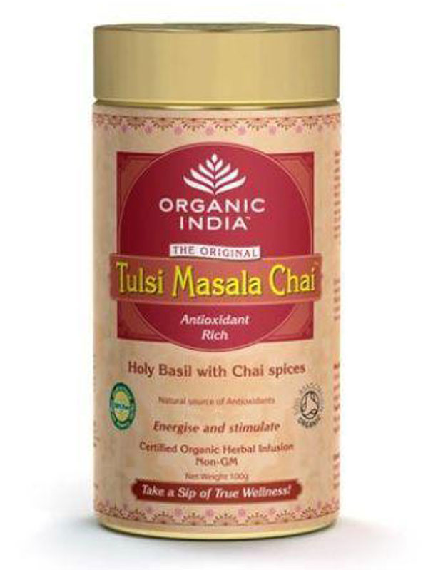 Tulsi Masala Chai Loose Leaf Tea, Organic 100g (Organic India ...