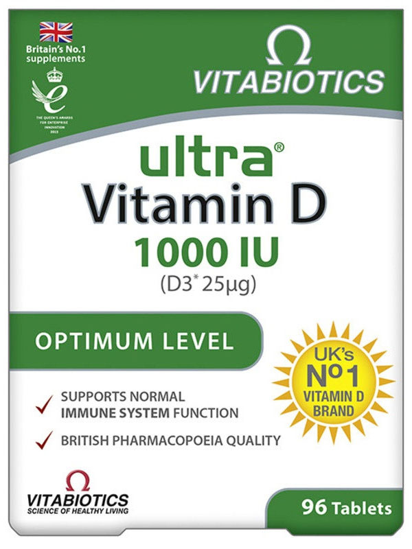 Ultra Vitamin D 1000IU, 96 Tablets (Vitabiotics) | Healthy Supplies