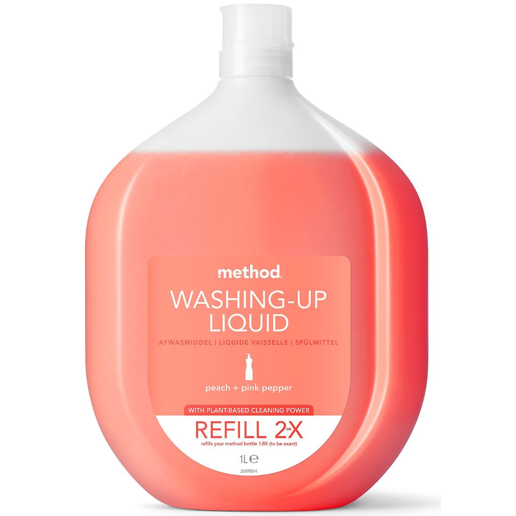 Washing Up Liquid Refill Peach & Pink Pepper 1L (Method) | Healthy Supplies