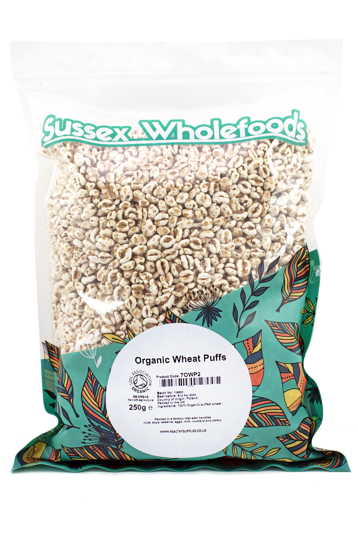 Organic Wheat Puffs 500g (Sussex Wholefoods) | Healthy Supplies