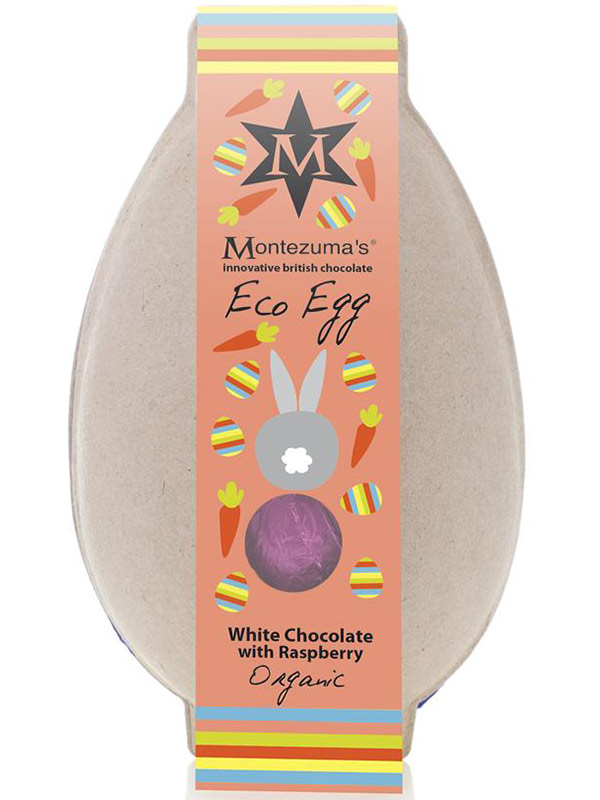 White Chocolate Raspberry Easter Egg, Organic 150g (Montezuma's ...